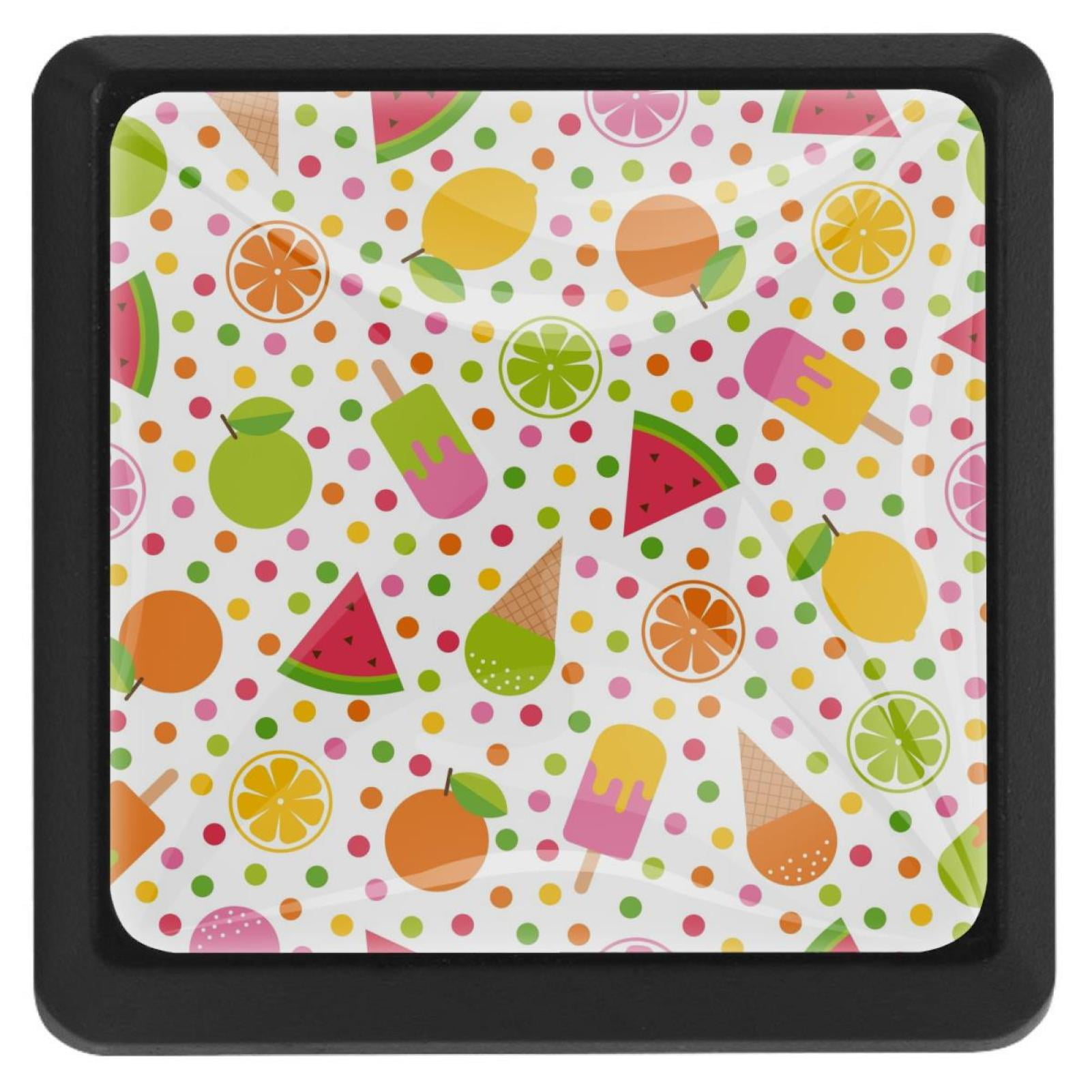 3 Pack Colorful Fruit Square Cabinet Door Knobs Decor for Cupboard ...