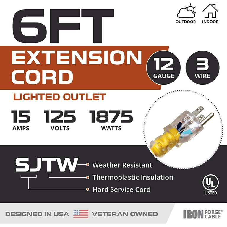 Shock Buster 6-ft 15-Amp 4-Outlet 12-Gauge Yellow/Black, 46% OFF