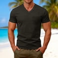 AWZXDE Men's Workout Running Shirts Solid V-Neck Chest Pocket Short ...