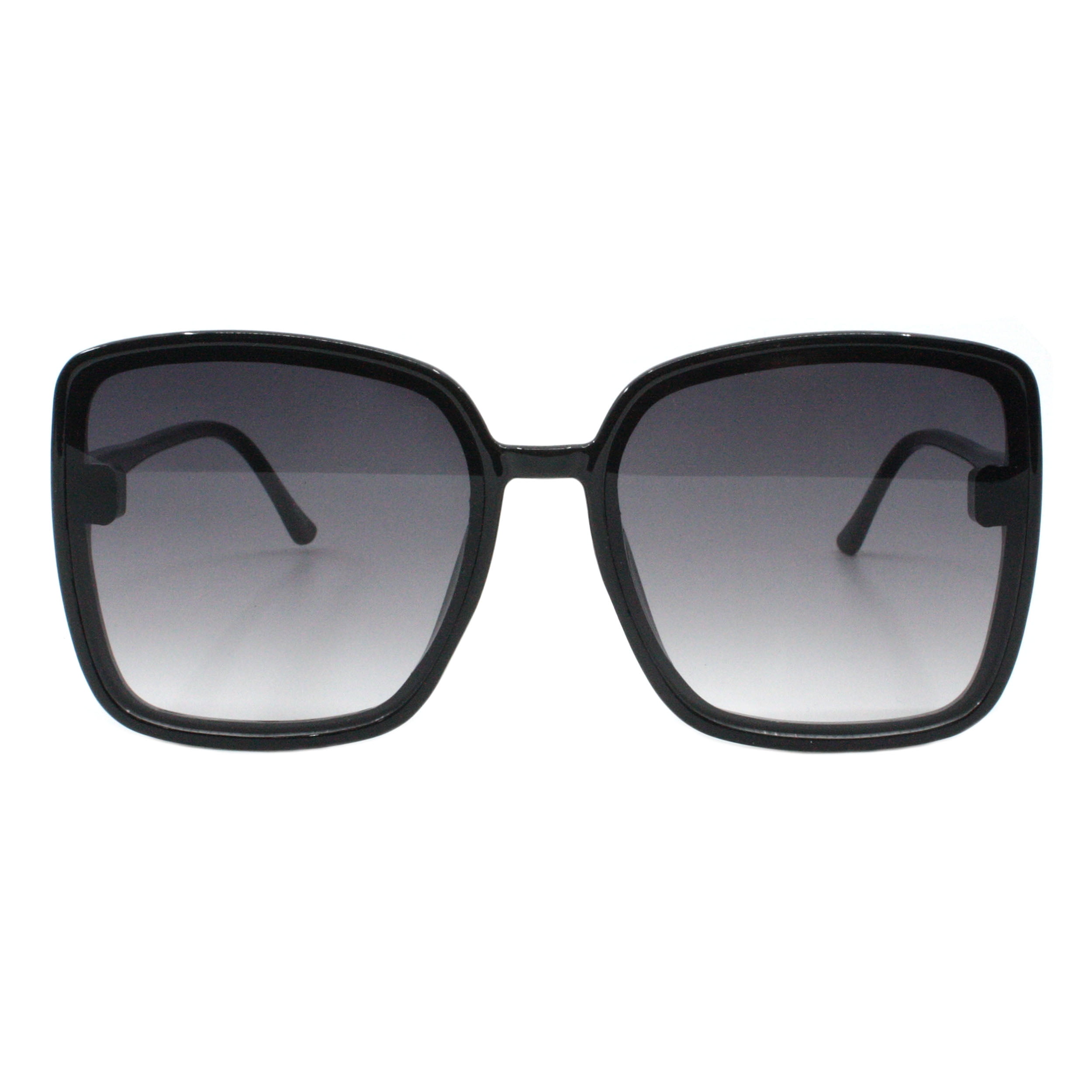 Womens Square Sunglasses Trendy Fashion Minimal Thin Frame UV 400 Black ...