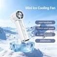 100-Speed Handheld Fan Ice Cooling Digital Display Portable Mini Fan ...