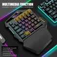 One-Handed Gaming Keyboard, RGB Backlit Ergonomic Mechanical Keypad ...