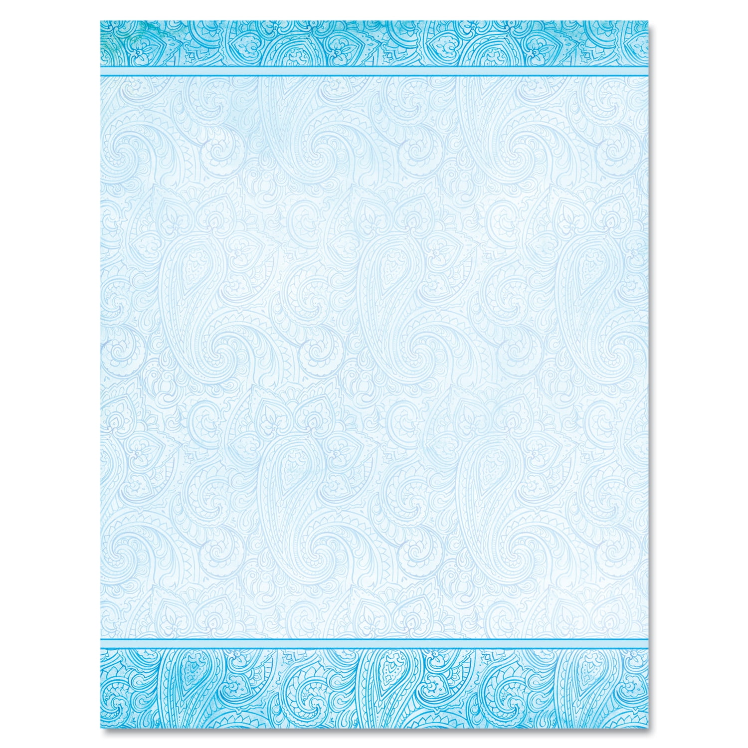 Geographics Design Suite Paper, 24 lb, Aqua Paisley, 8 1/2 x 11, 100 ...