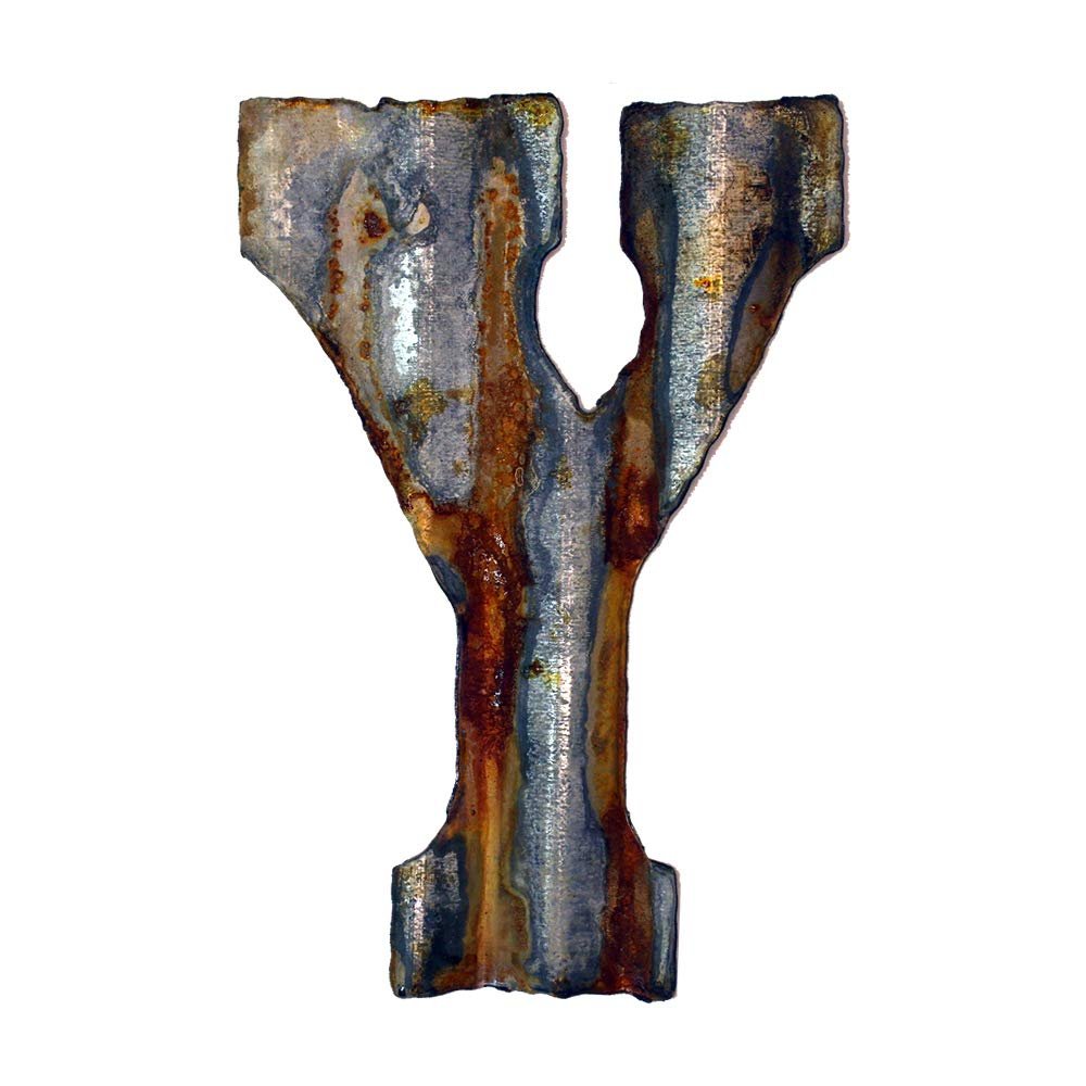 Custom Cut Decor 8'' Rusty Galvanized Corrugated Metal Letter -Y ...