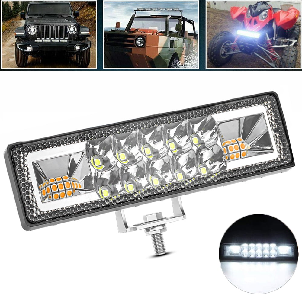 PVUEL 48W Car LED Working Light One Word Strip Off-Road Spotlight White ...
