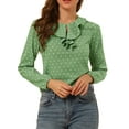 Allegra K Women's Ruffle Neck Long Sleeve Blouse Shirts - Walmart.com