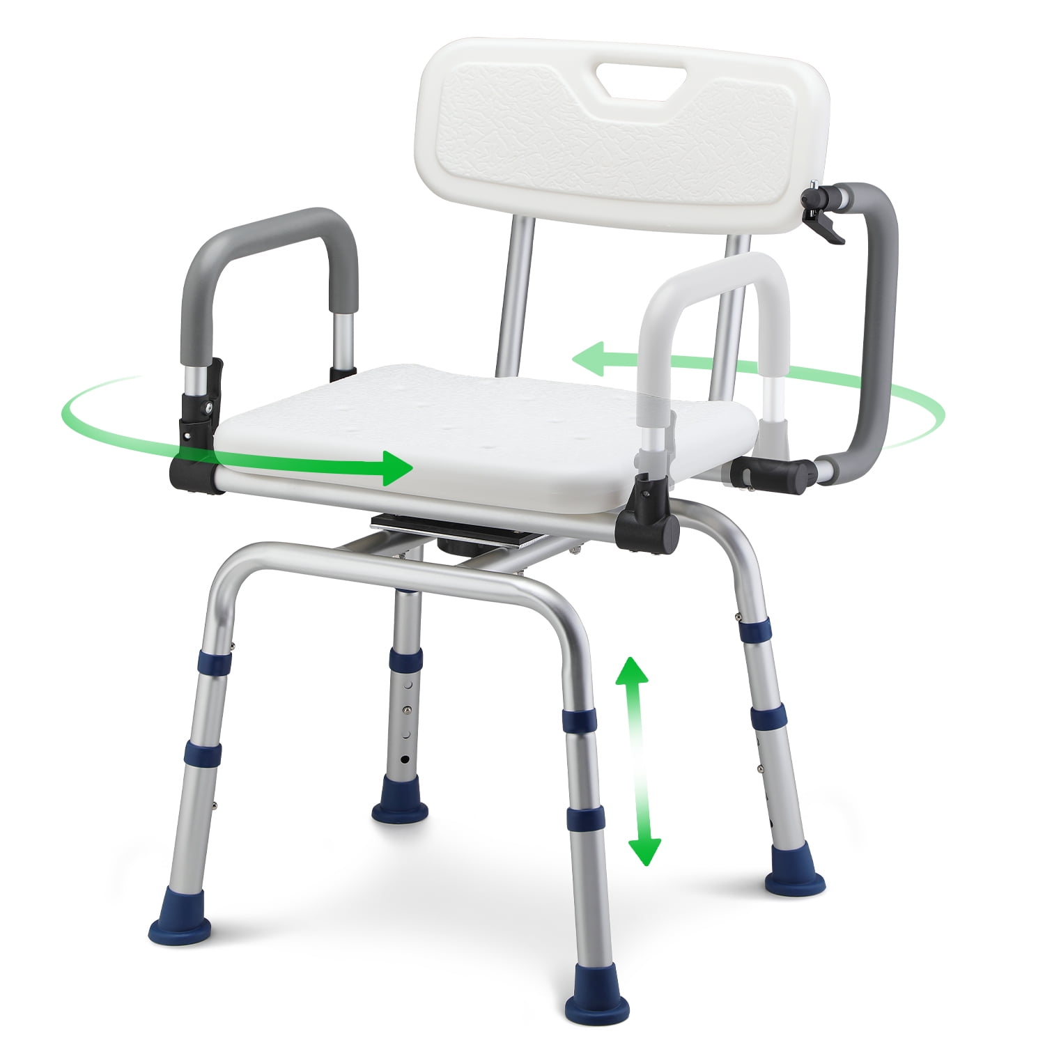GreenChief Swivel Shower Chair with Arms and Back 300 LB, Rotating Bath ...