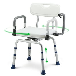 Adjustable Bath Safety Shower Chair with Padded Handles and Swivel Seat for Elderly Seniors Handicap Disabled Adults Walmart