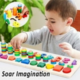 Rirool Educational Montessori Toys, Wooden Puzzles, Shape Sorter ...