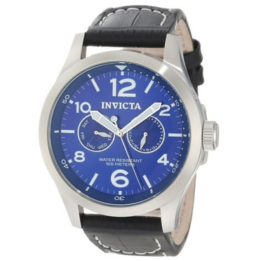 Invicta Men's 6749 Vintage Silver Dial Black Leather Watch - Walmart.com
