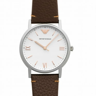 Emporio Armani Men's Armani Luigi Beige Dial Leather Strap Watch ...