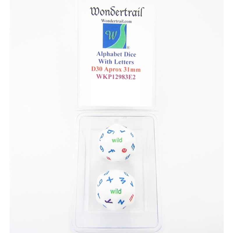 Alphabet Dice White 4 Color Letters D30 31mm Wondertrail - Walmart.com