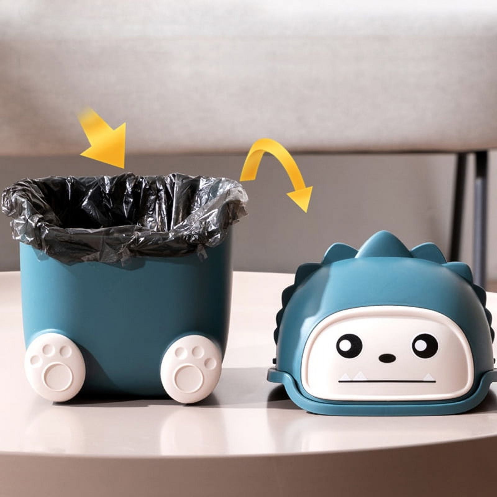 Papelera de escritorio BuyWeek mini papelera de Plástico con tapa ...