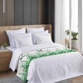 Bed Runner for Queen Size, Green Leaves Decorative Scarf Throws for ...