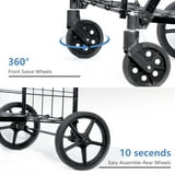 HomGarden Foldable Shopping Cart with Extra Basket & Durable Wheels ...
