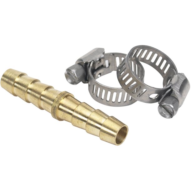 Moeller 033213-10 3/8" Brass Hose Mender with Stainless Steel Clamps ...