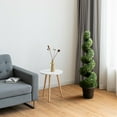 Gymax 2Pcs 4FT Artificial Boxwood Spiral Tree with Natural Look, Faux ...