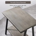 Bowery Hill Contemporary Narrow Wood Side Table with Metal Frame in ...