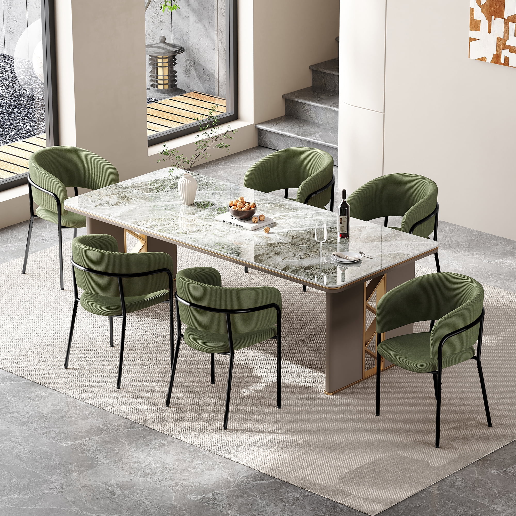 Noble House HORIZON 6‑Piece Modern Side Chair with Angled Legs ...