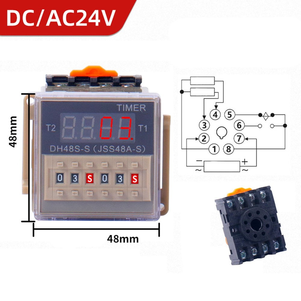 Dh48s-S 0.1s-990h Dc24v spdt Programmable Timer Time Switch Relay With ...