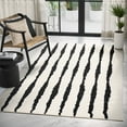 Abani Nordic Collection Thin Vertical Lines 6' x 9' Cream Black ...