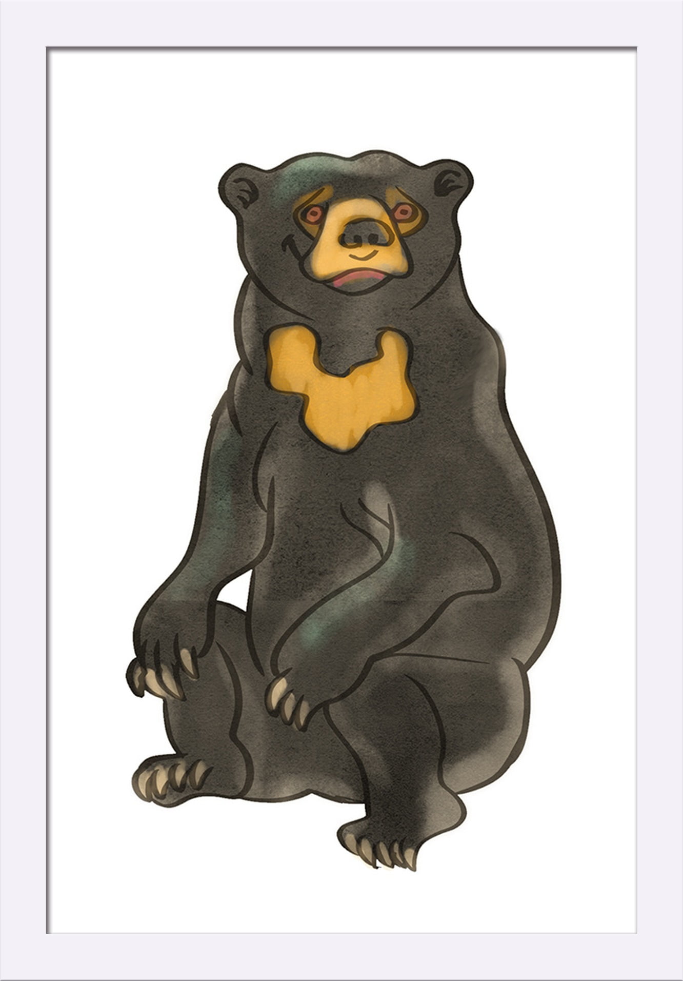 Sun Bear - Soft Cartoon - Lantern Press Artwork (16x24 Giclee Art Print ...