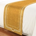 Bed Runner Ginger Yellow Linen Border Bedding Scarves Soft Decorative ...