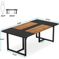 Walmart 6FT Retro Brown Office Table - 70.86"L x 35.43"W x 29.52"H ...
