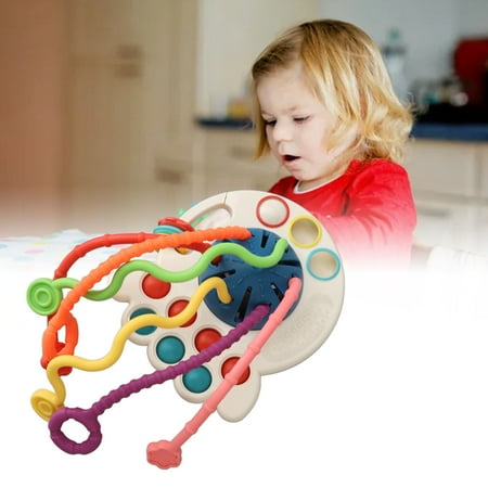 Baby Pull String Toy, Interactive Pull String Sensory Toy Fine Motor ...