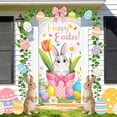 Easter Bunny Door Curtain, Colorful Easter Rabbit Pattern Door Cover ...
