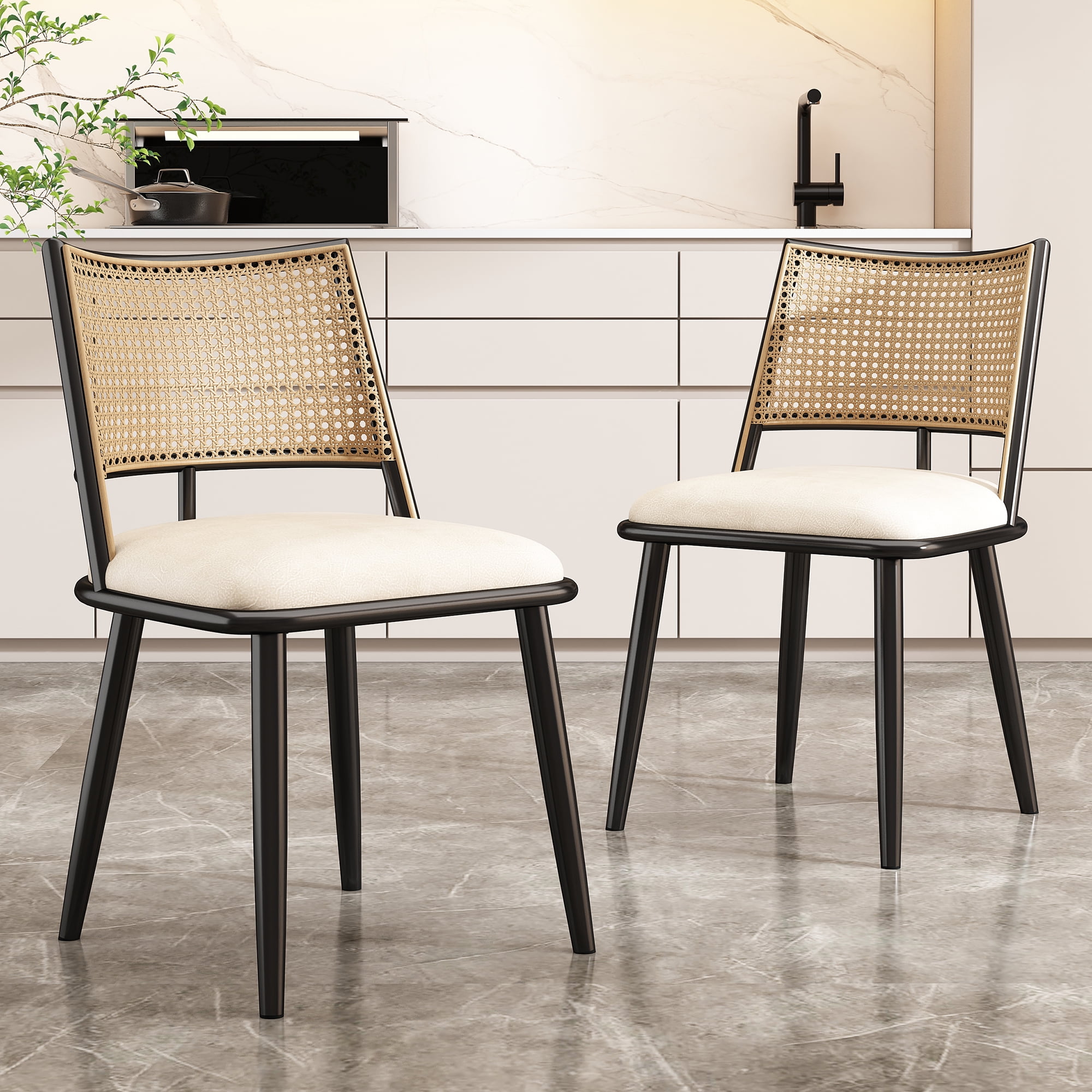 Click here for Noble House Modern Dining Chairs Set Of 2  Pu Upho... prices