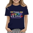 Assorted Solid Color First Day Of School Letter Print Kids Crew Neck ...