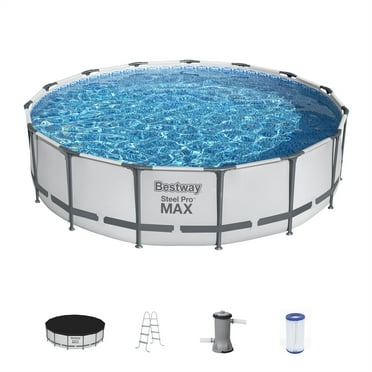 "Bestway Metal Pro MAX 14' x 48"" Round Above Ground Pool Set" - Walmart.com