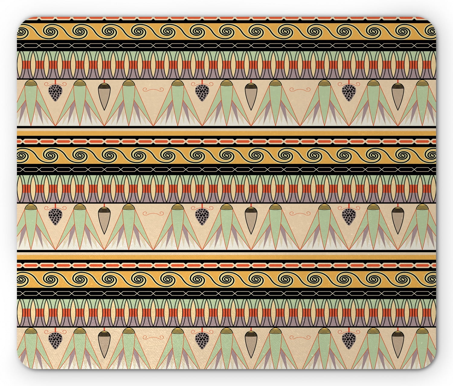 Egyptian Mouse Pad, Colorful Abstract Borders Traditional Old Cairo ...