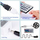 LED Light Strip, 16.4ft 5m RGB Color Changing 3528 300 LEDs with 44 ...