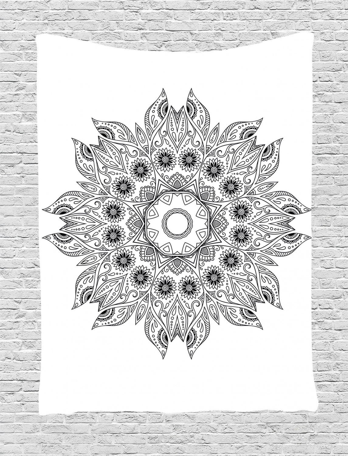 Mandala Decor Tapestry, Ornate Arabesque Esoteric Figure Esoteric ...