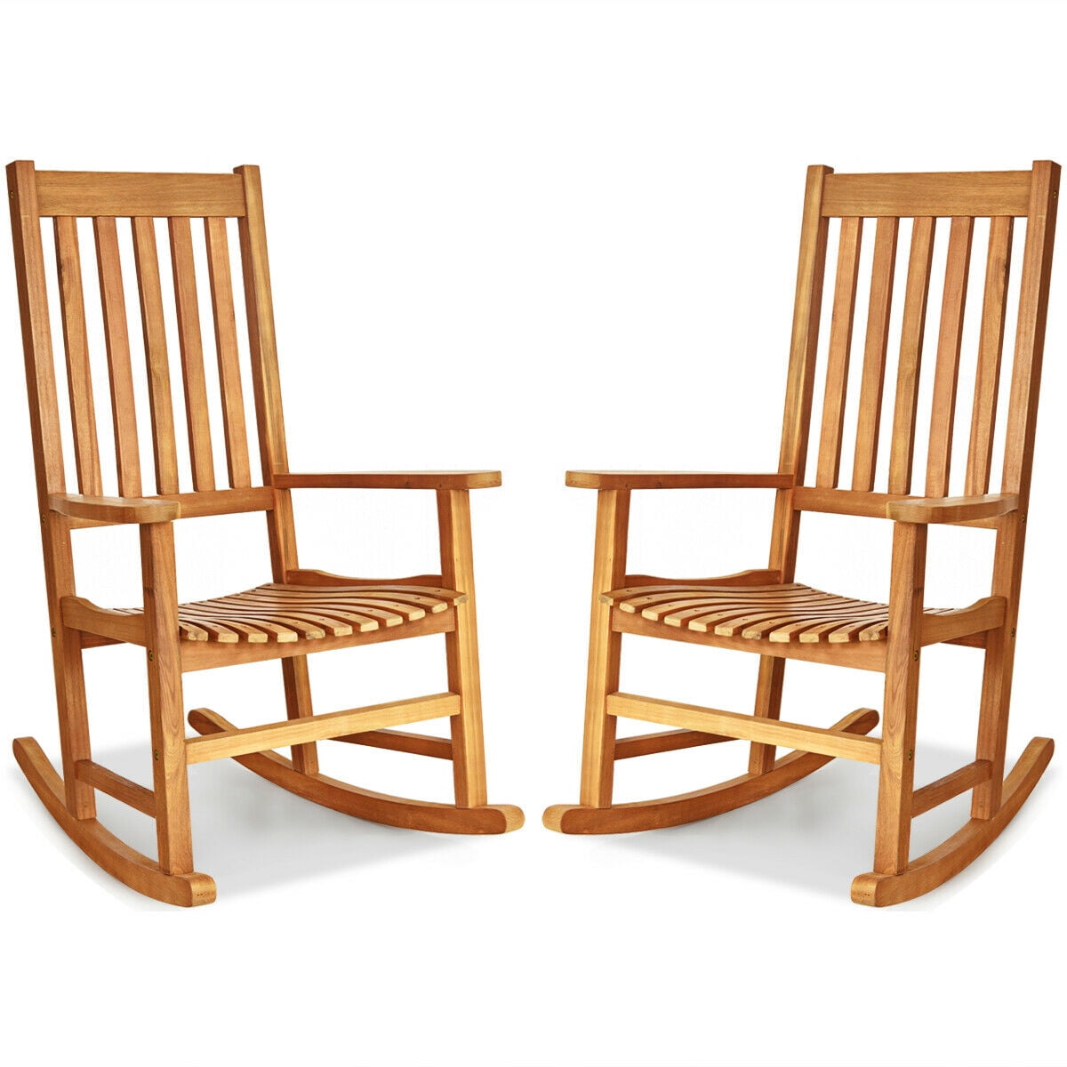 Click here for Gymax 2pcs Wood Rocking Chair Porch Rocker High Ba... prices