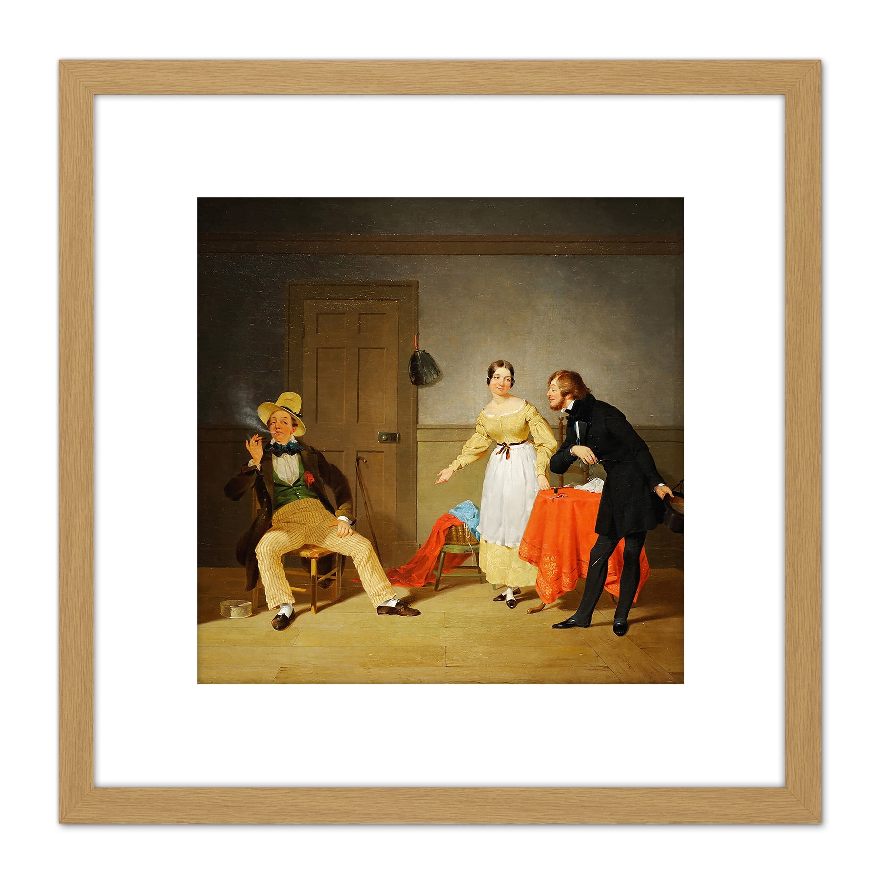 Edmonds The City And Country Beaux C1838 Painting 8X8 Inch Square ...