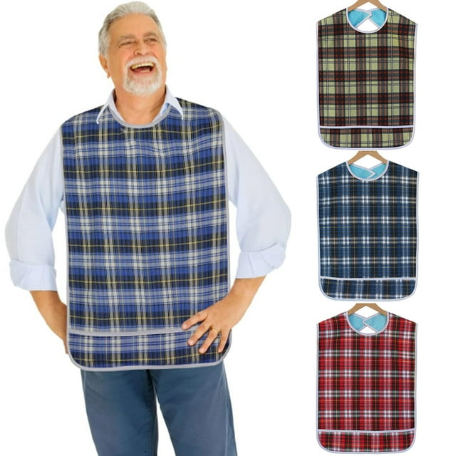 Adult Bibs for Eating- Reusable Clothing Protector - Waterproof Adult ...
