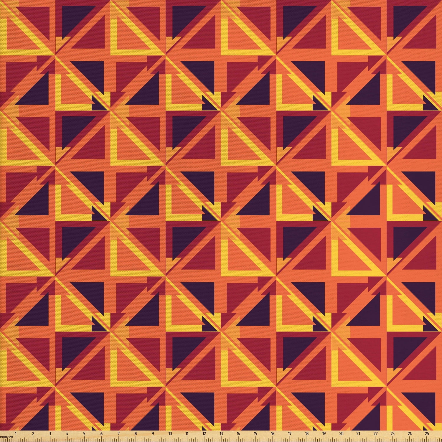 Geometric Fabric by the Yard, Triangles and Rhombuses with Warm Colors ...