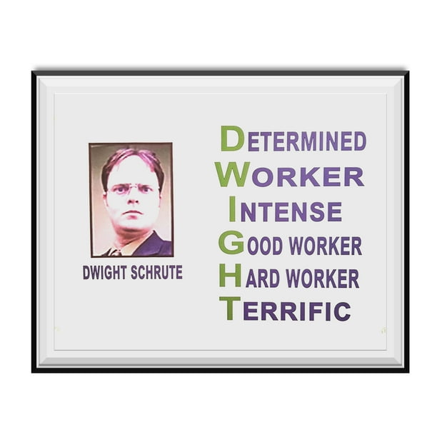 Dwight Schrute Determined Worker Acronym Poster The Office TV Show Sign ...