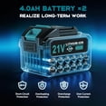 Cordless Leaf Blower, 3-in-1 Brushless Blower Vacuum, 21V 4.0Ah 2 ...