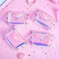 2 Pcs Holographic Mini Coin Purse Pouch Wallets Transparent Change ...