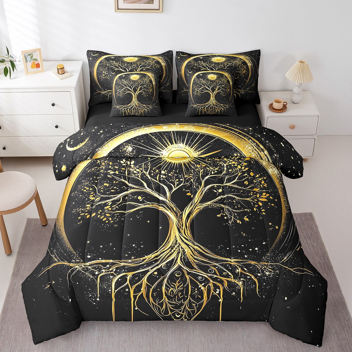Click here for Erosebridal Tree Of Life Bed In A Bag King Size bl... prices