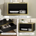 Catrimown Set of 2 Black & Gold Floating Nightstands, Wall Mounted ...