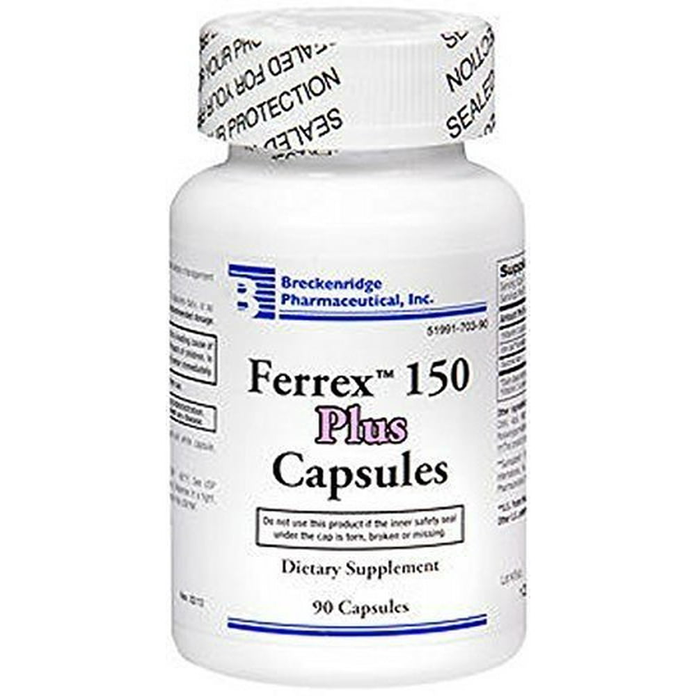 Breckenridge, Ferrex 150 Plus, Capsules - 90 Capsules - Walmart.com ...