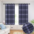 Blue and White Checkered Pattern Blackout Curtains,Triple Weaved Fabric ...