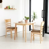 "Livinia Aslan 29.5"" Wooden Dining Table, Square Malaysian Oak, Mid ...