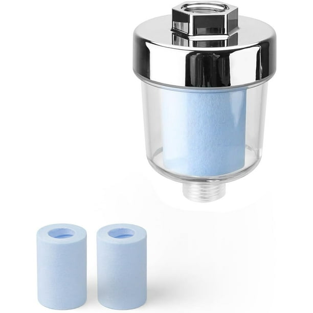 Shower water filter, in-line shower filter for hard water with two ...