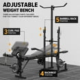 Mikolo Adjustable Weight Bench 800lbs 6 in 1 with Lat Pull Down, Leg ...
